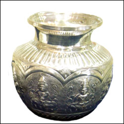 Silver Ashta Lakshmi Kalasam - Big Size - 206 grams to Hyderabad ...