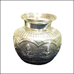 Silver Ashta Lakshmi Kalasam - Big Size - 206 grams to Hyderabad ...